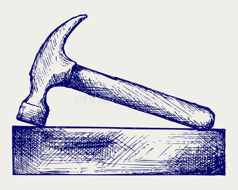 Hammer and bricks stock vector. Illustration of habitation - 26975309