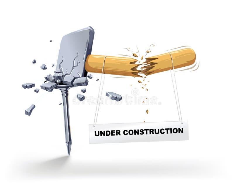 Hammer Broken Striking a Nail Stock Vector - Illustration of flying ...