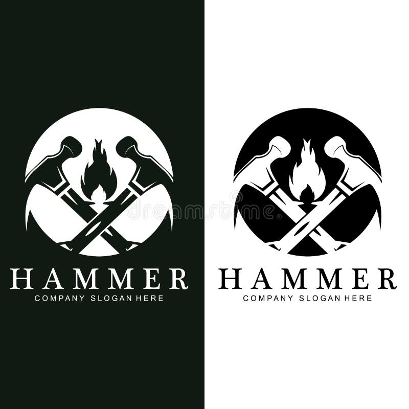 Hammer, Building Construction Tools and Judge Logo Vector Icon, Vintage ...