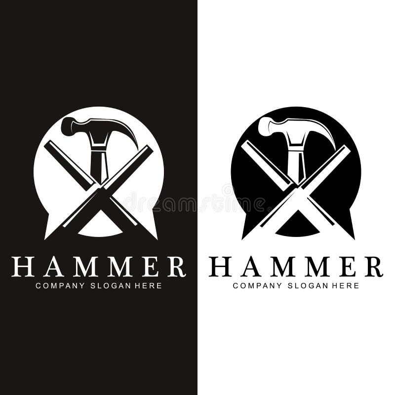 Hammer, Building Construction Tools and Judge Logo Vector Icon, Vintage ...