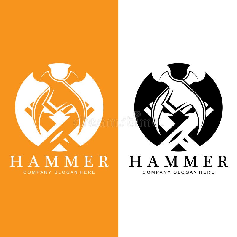 Hammer, Building Construction Tools and Judge Logo Vector Icon, Vintage ...