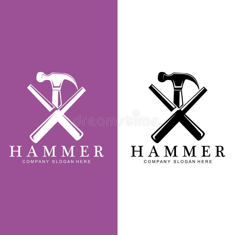 Hammer, Building Construction Tools and Judge Logo Vector Icon, Vintage ...