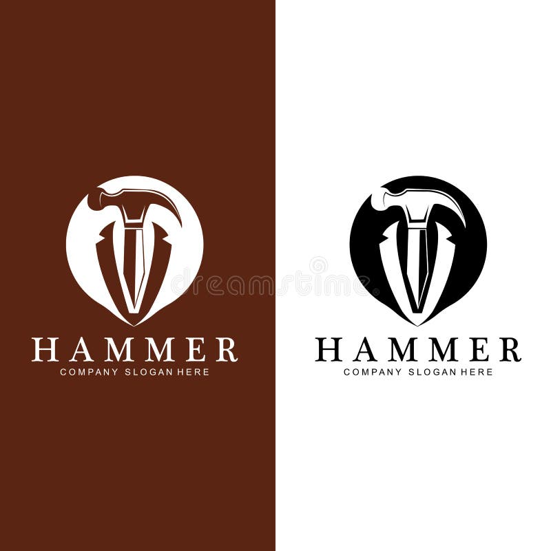 Hammer, Building Construction Tools and Judge Logo Vector Icon, Vintage ...