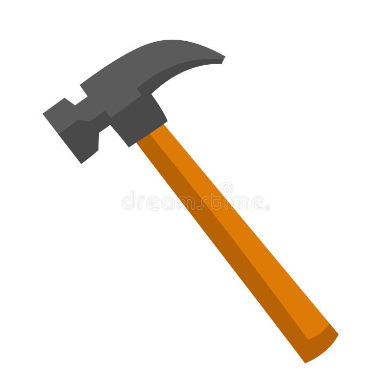 Hammer in cartoon style. stock vector. Illustration of element - 238858793