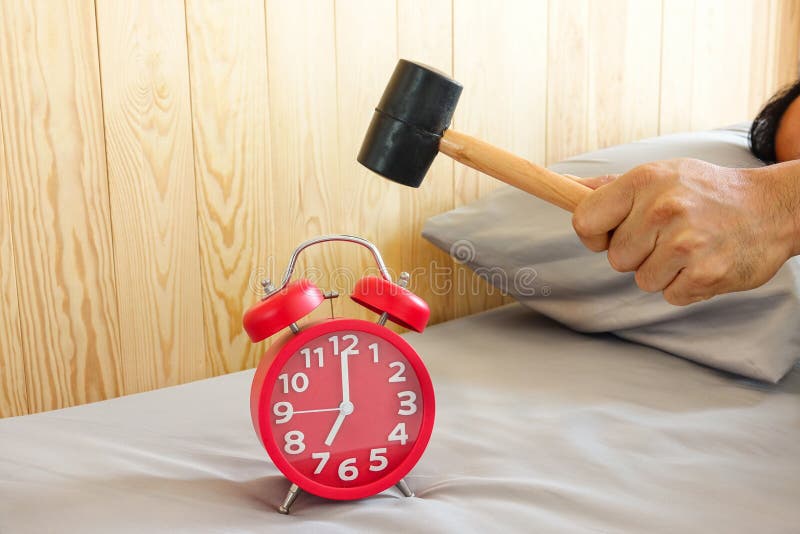 Hammer and clock stock photo. Image of pillow, sleepless - 83732430