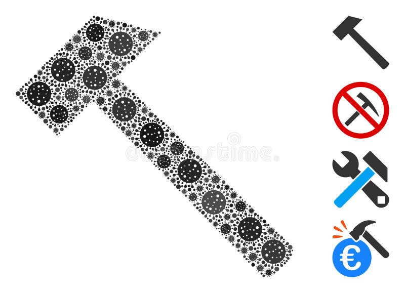 Hammer Collage of CoronaVirus Elements Stock Illustration ...