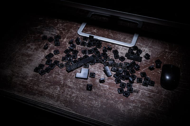 Hammer on Computer Keyboard with Damaged Keys Stock Image - Image of ...