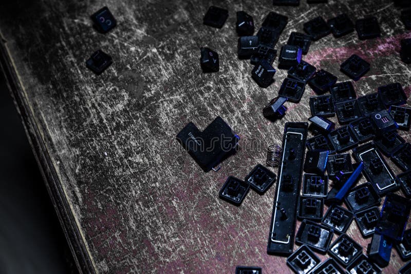 Hammer on Computer Keyboard with Damaged Keys Stock Image - Image of ...