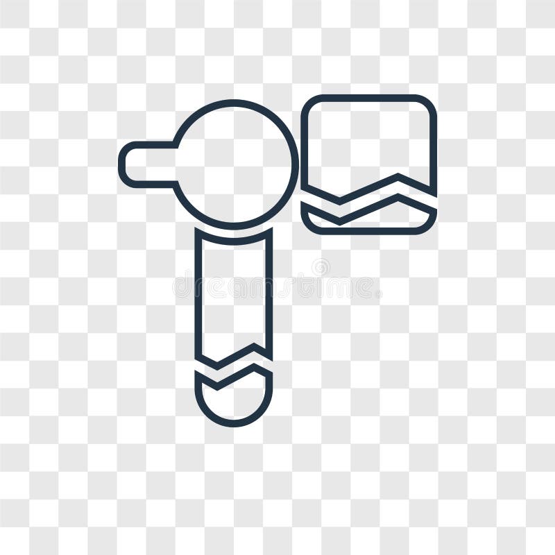 Hammer Concept Vector Linear Icon Isolated on Transparent Background ...