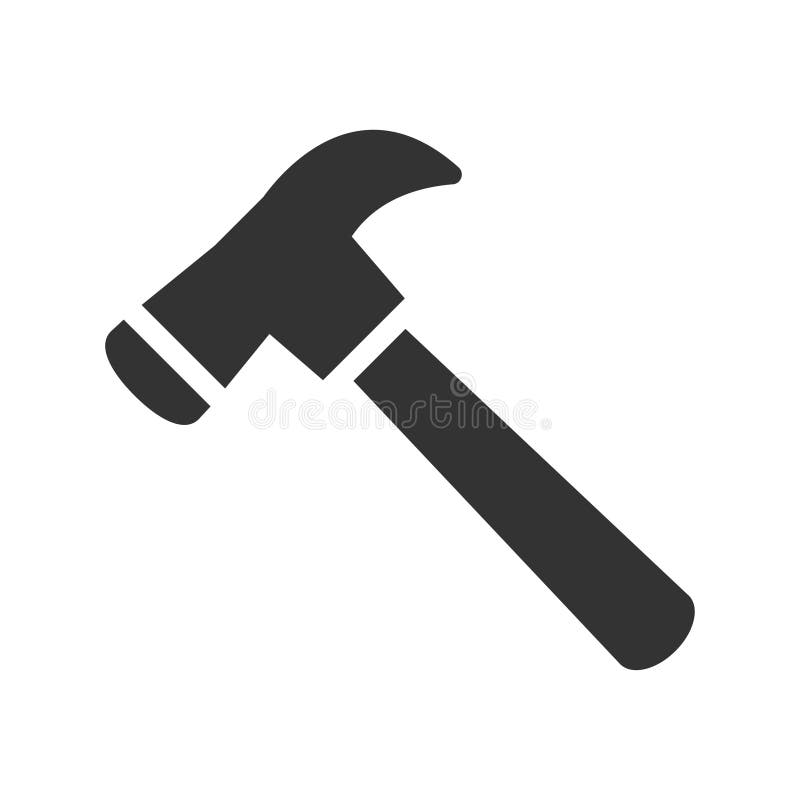 Hammer, Construction Tool Icon Stock Vector - Illustration of symbol ...