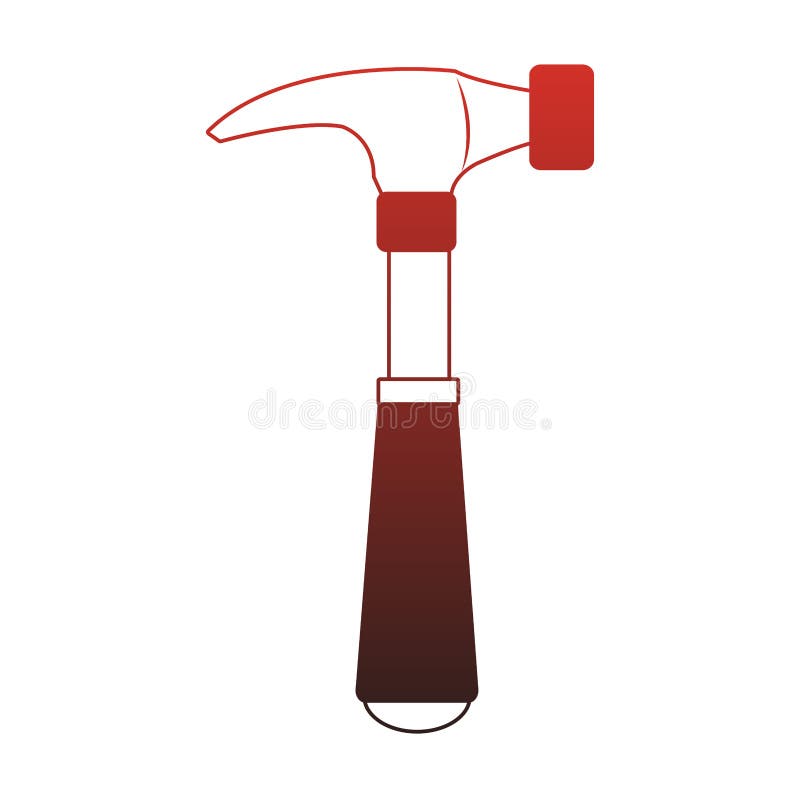 Hammer Construction Tool Red Lines Stock Vector - Illustration of ...