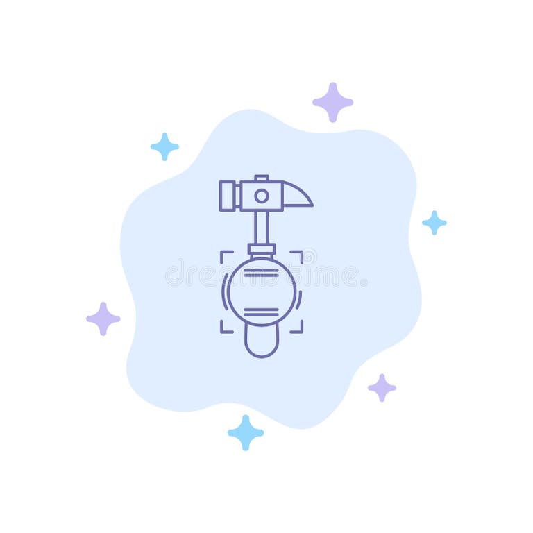 Hammer, Crash, Break, Tool Blue Icon on Abstract Cloud Background Stock ...