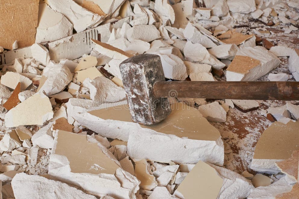 Hammer demolition material stock image. Image of wipeout - 61339119