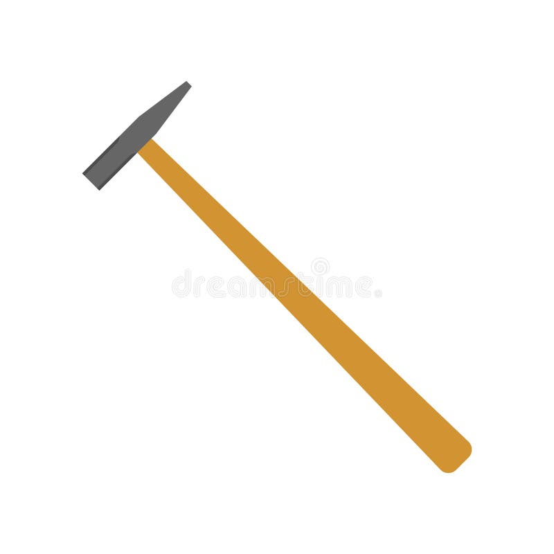 Hammer in Flat Design Isolated on White Background Stock Vector ...