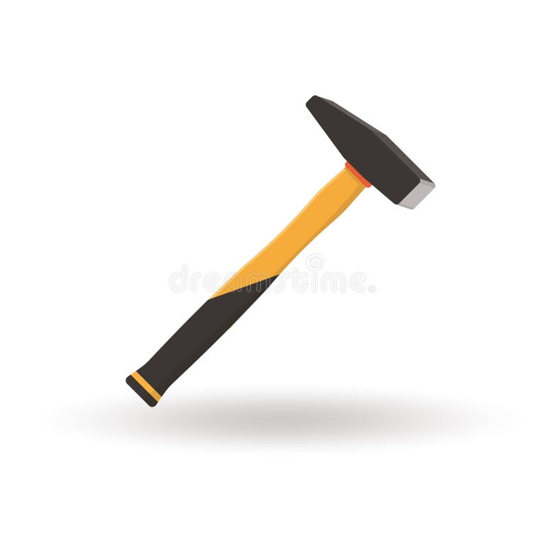 Hammer in Flat Style but Slightly in Perspective. Stock Vector ...