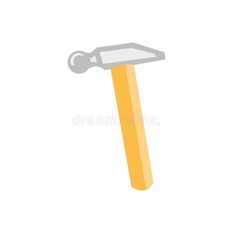 Hammer. Typical Universal Tool for All Types of Work. Cartoon Style ...
