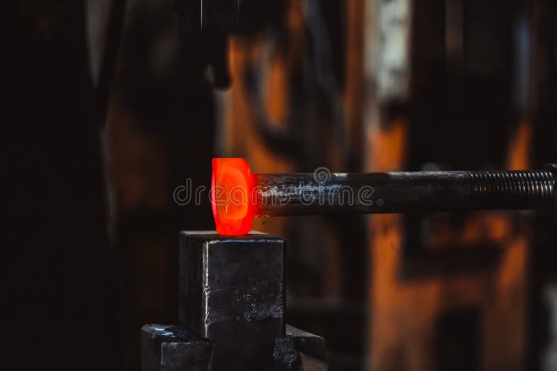 Hammer in the forge stock image. Image of burning, industry - 136520633