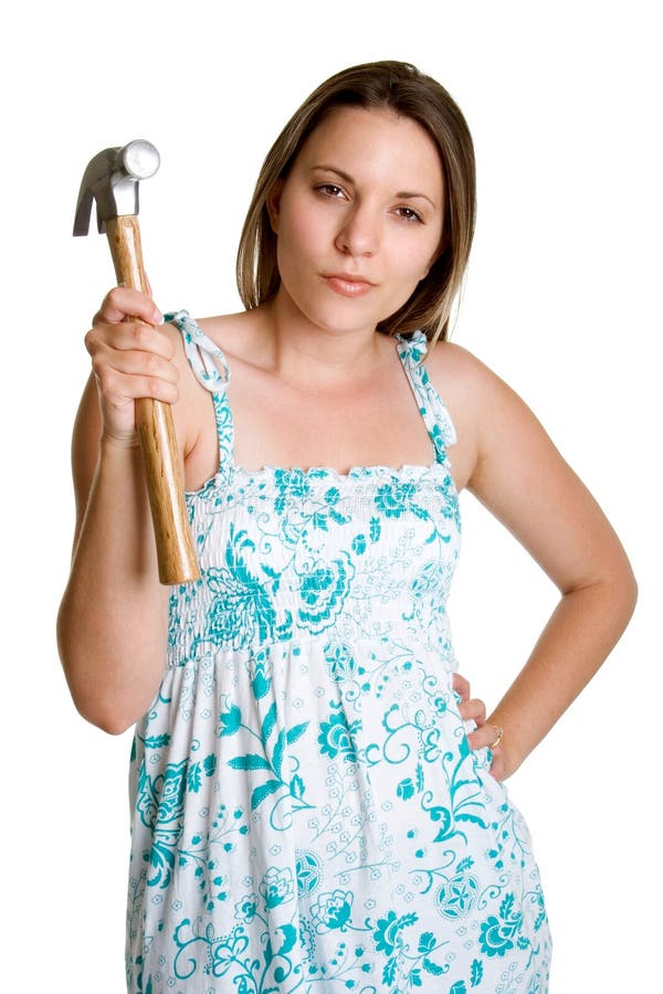 Hammer-Frau stockbild. Bild von hintergrund, frauen, recht - 2557737