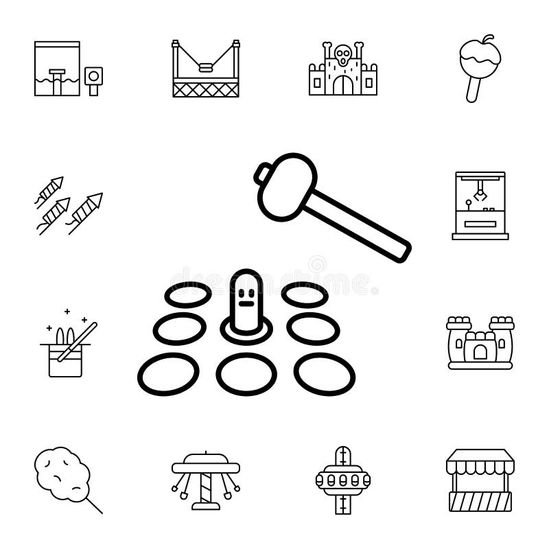 Hammer, Game Flat Vector Icon in Amusement Pack Stock Illustration ...
