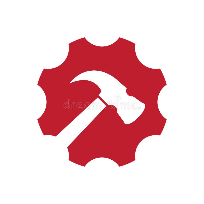 Hammer and gear logo stock vector. Illustration of icon - 277958055