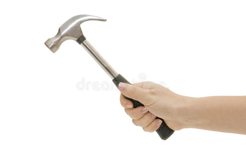 Chisel and hammer in hand stock photo. Image of lathe - 10418792