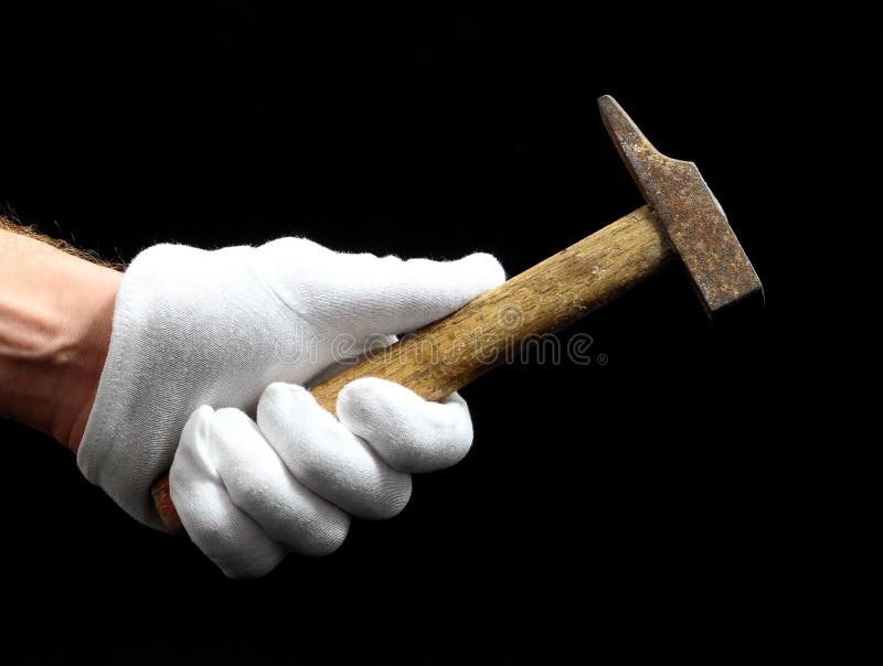 Hammer and a Hand stock image. Image of steel, hammer - 241525221