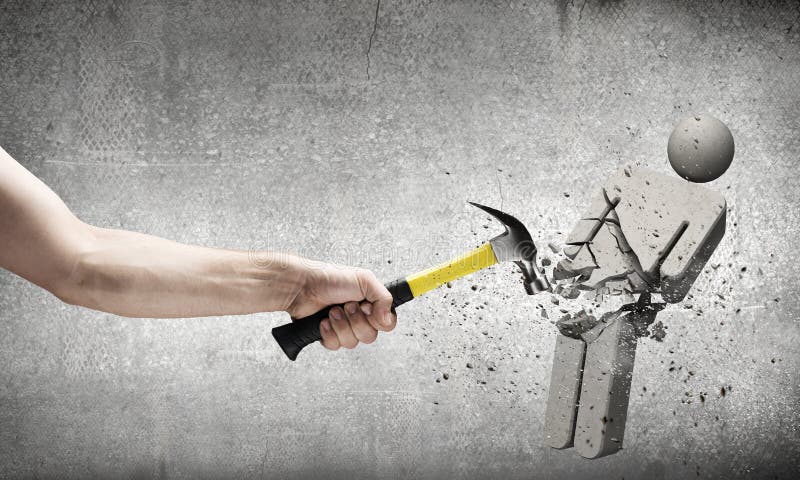 Hammer in hand stock image. Image of powerful, smashed - 48237817