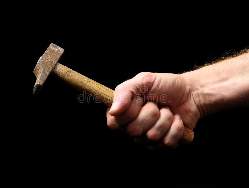 Hammer and a Hand stock photo. Image of hand, business - 245319372