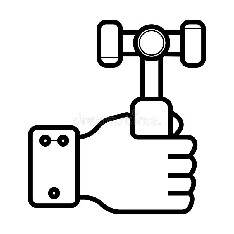 Hammer in hand icon stock illustration. Illustration of element - 147819785