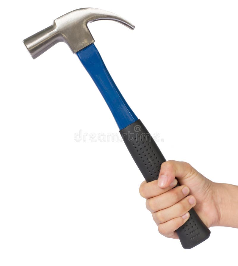 Hammer in hand stock image. Image of isolated, tool, material - 48205135