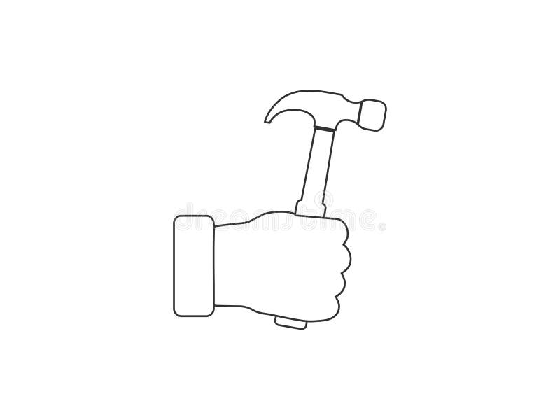 Hammer, Hand, Tool Icon. Vector Illustration, Flat Design Stock ...
