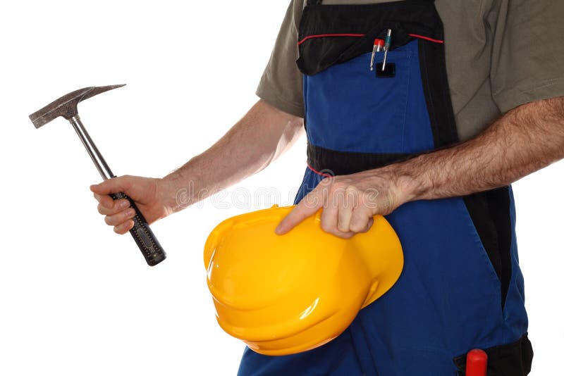 Hammer and helmet stock photo. Image of industrial, electrical - 67326640