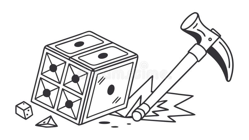 Hammer Hitting Dice, Risk and Impact, Consequence, Vector Design ...