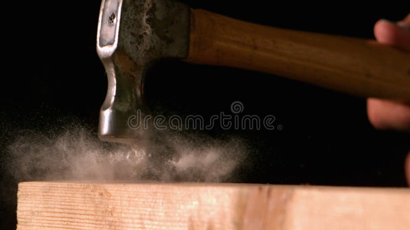 Hammer Hitting a Nail into Wooden Plank Stock Footage - Video of ...