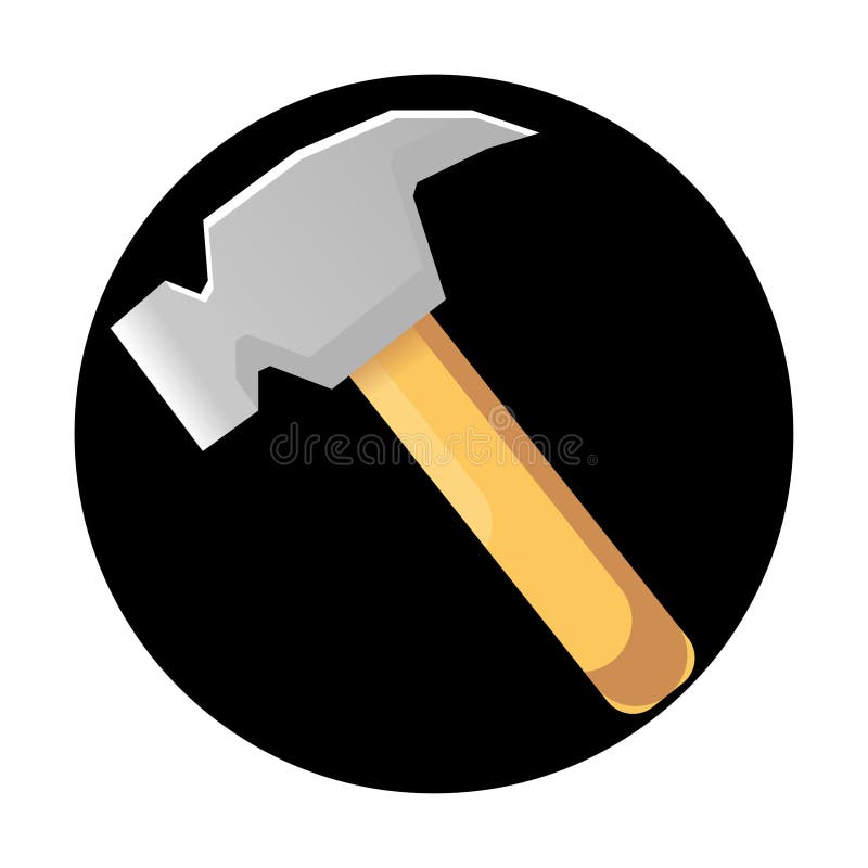 Hammer Icon. in Cartoon Style. Vector Illustration Stock Illustration ...