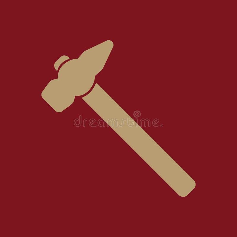 The Hammer Icon. Hammer Symbol. Flat Stock Vector - Illustration of ...