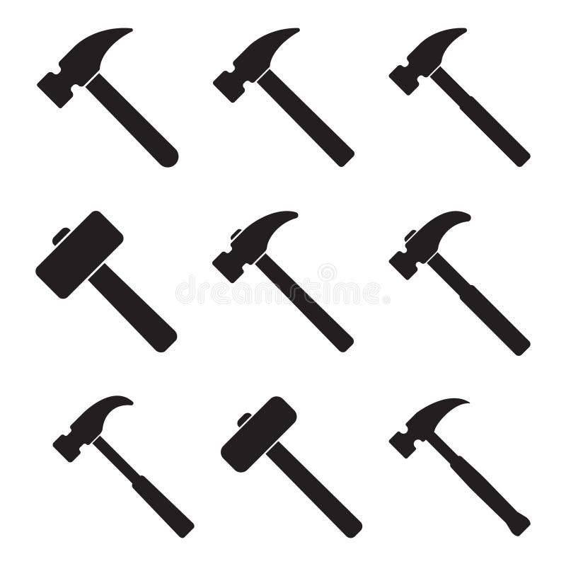 Hammer Icon, Hammer Symbol, Vector. Stock Illustration - Illustration ...