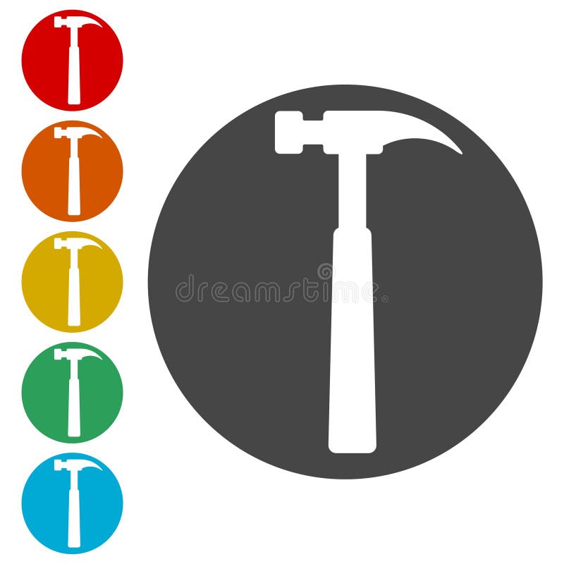 Hammer Icon, House Repair Hammer Flat Icon Stock Vector - Illustration ...