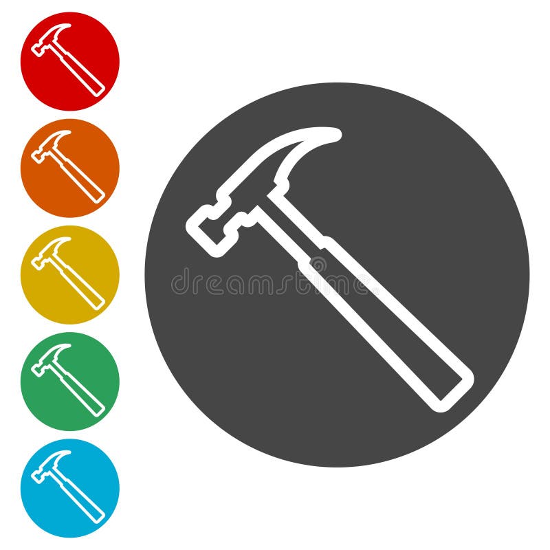 Hammer Icon, House Repair Hammer Flat Icon Stock Vector - Illustration ...