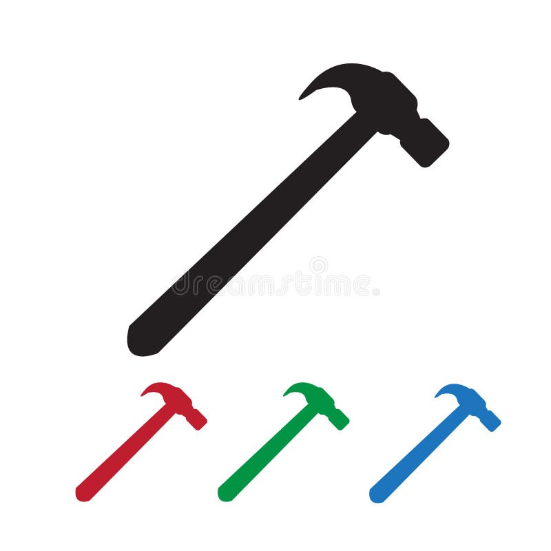 Hammer icon stock vector. Illustration of construct, instrument - 64796621