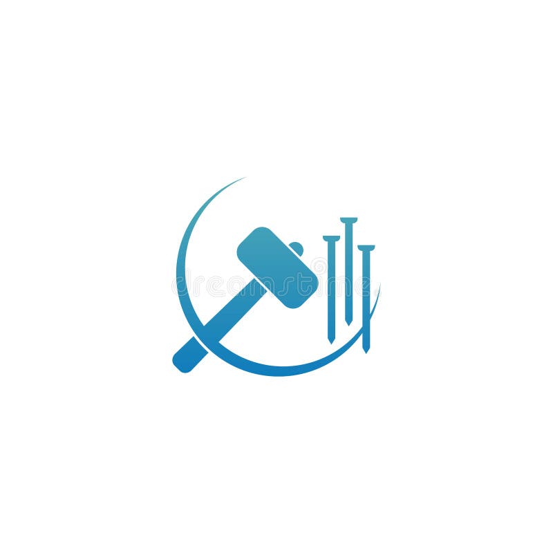 Hammer Icon Logo Design Template Illustration Stock Illustration ...
