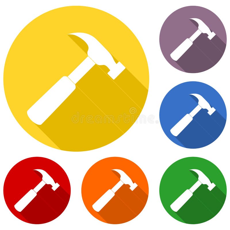 Hammer Icon with Long Shadow Set Stock Vector - Illustration of ... Hammer Icon with Long Shadow Set Stock Vector - Illustration of ...
