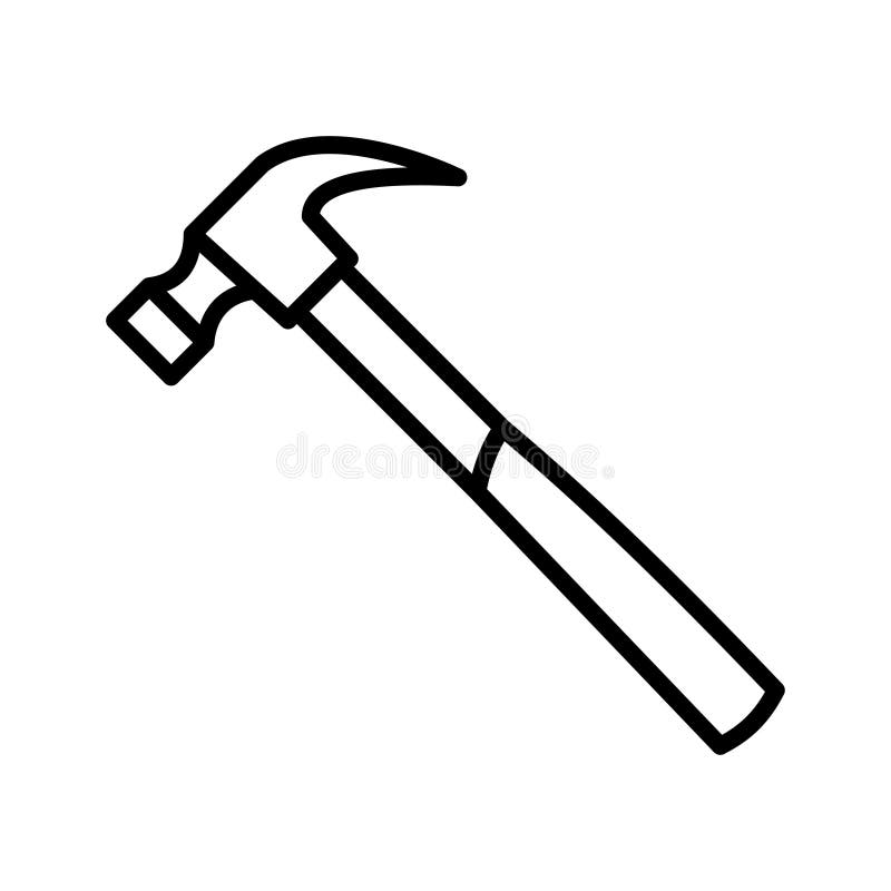 Hammer Icon. Pictogram Isolated on a White Background Stock Vector ...