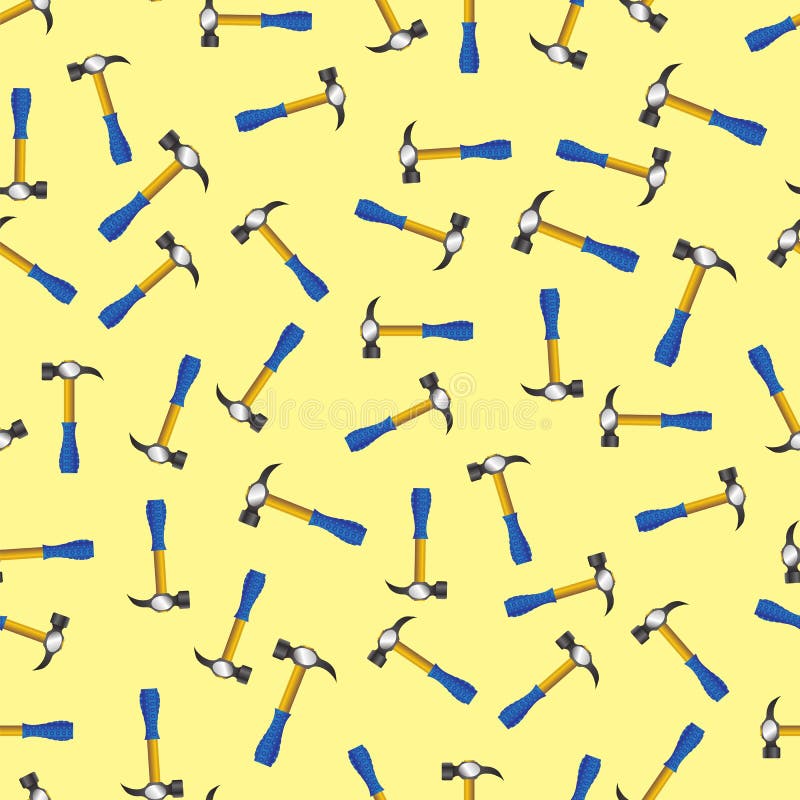 Hammer Icon Seamless Pattern Stock Vector - Illustration of craft ...