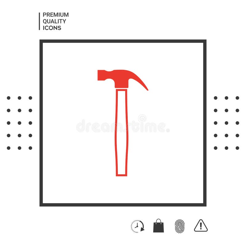 Hammer icon symbol stock vector. Illustration of element - 116363918