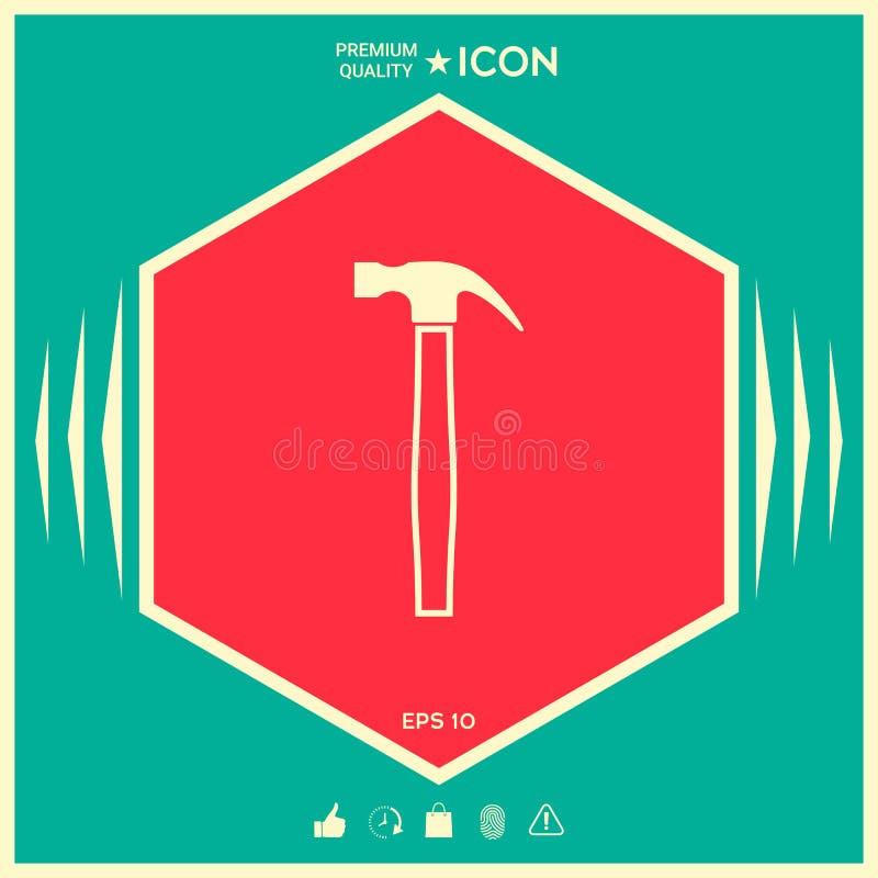 Hammer icon symbol stock vector. Illustration of equipment - 120426275