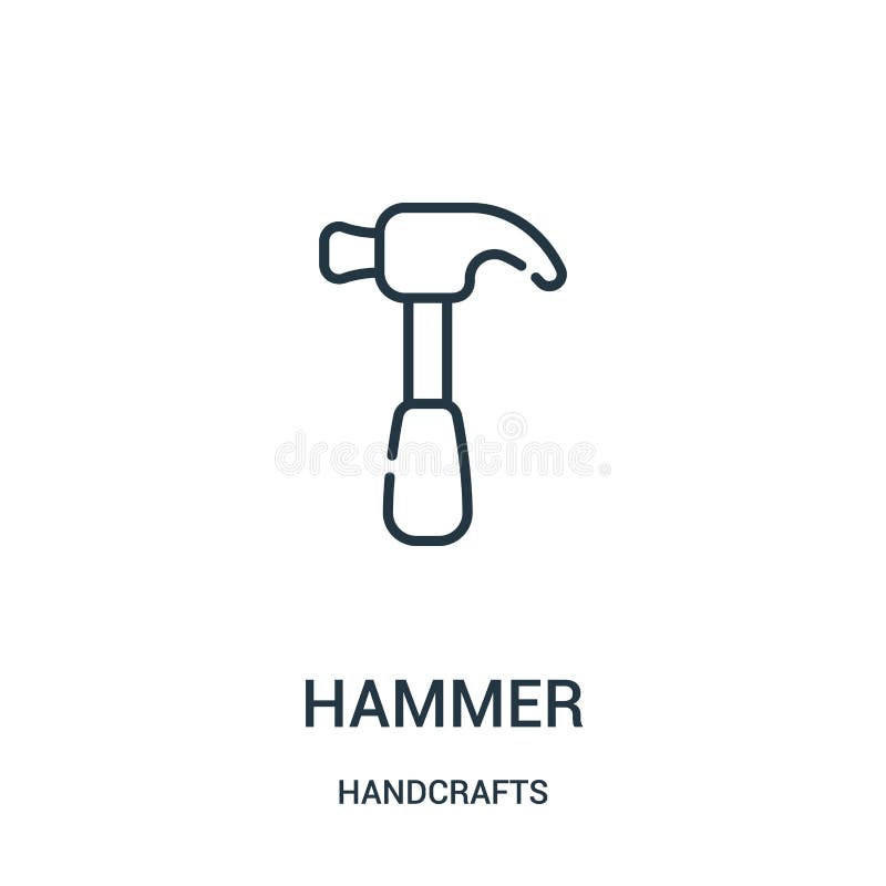 Hammer Icon Vector from Handcrafts Collection. Thin Line Hammer Outline ... Hammer Icon Vector from Handcrafts Collection. Thin Line Hammer Outline ...