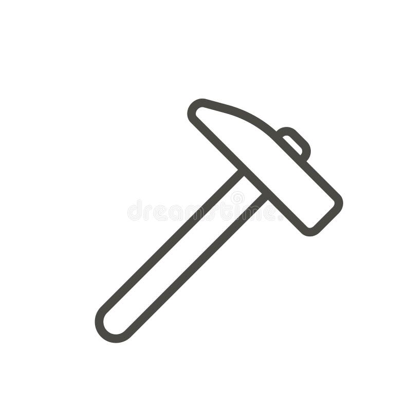 Hammer Icon Vector. Line Work Tool Symbol Stock Vector - Illustration ...