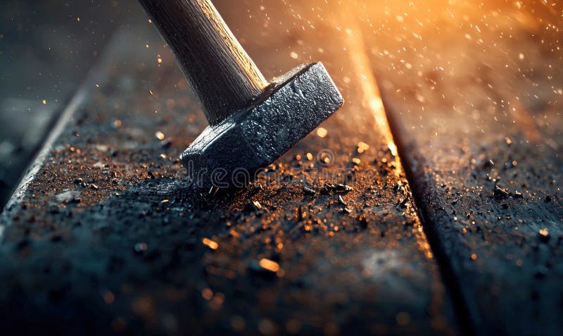 Hammer Impact Close-Up stock image. Image of impact - 367818915