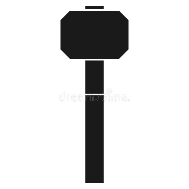 Construction Hammer Icon Line Isolated on White Background. Black Flat ...